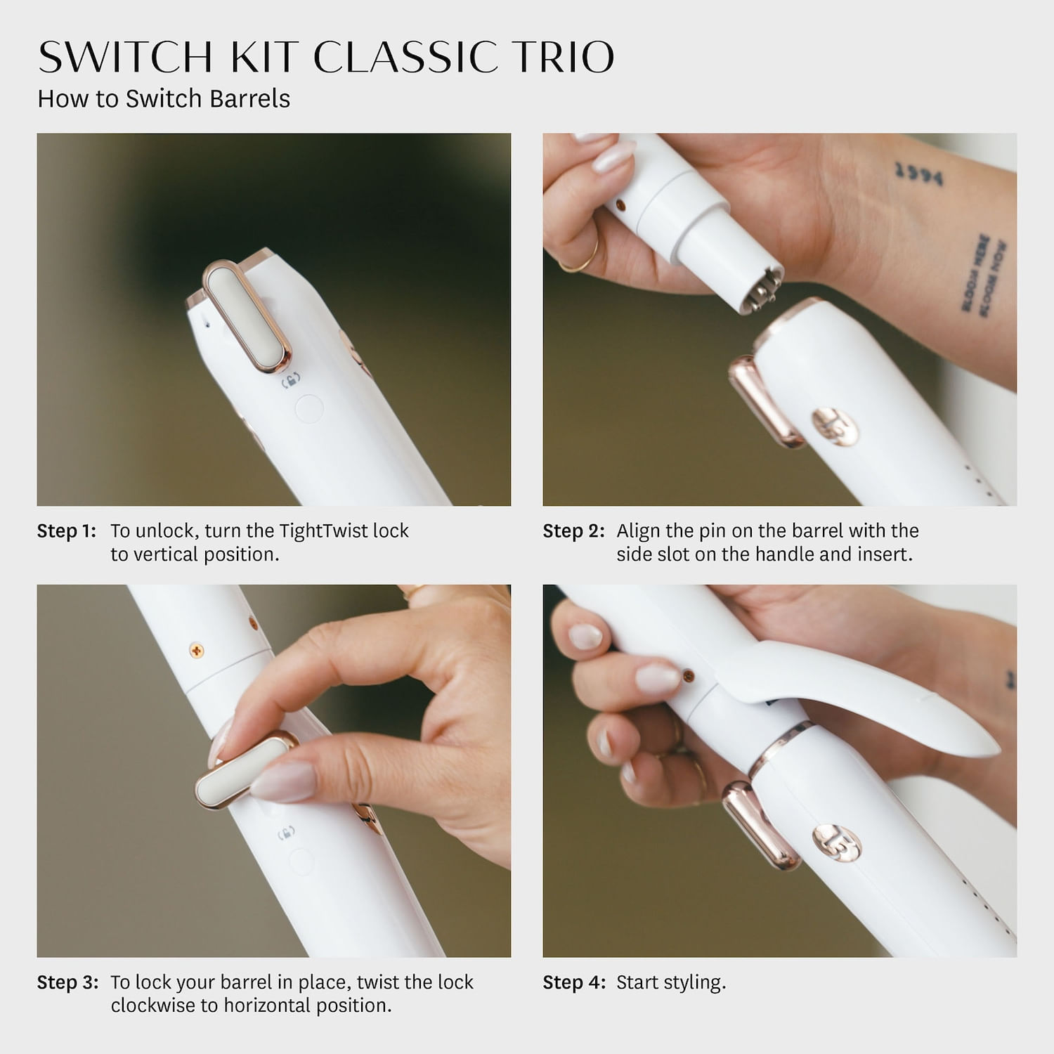 Switch Kit Classic Trio Interchangeable Curling Iron With 3 Barrels ...